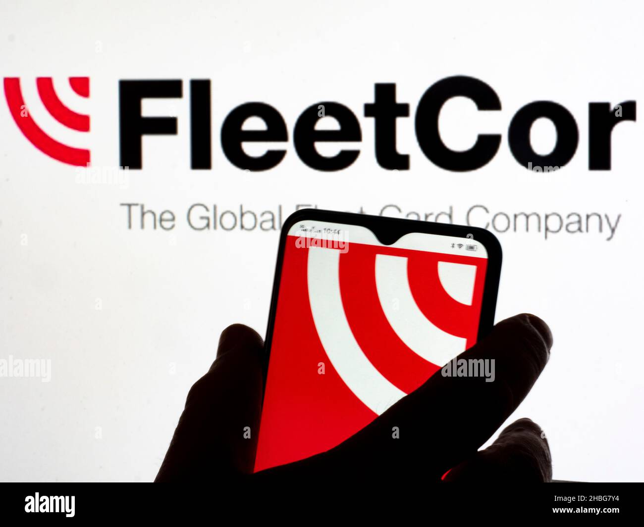 In this photo illustration FleetCor Technologies, Inc. logo seen ...