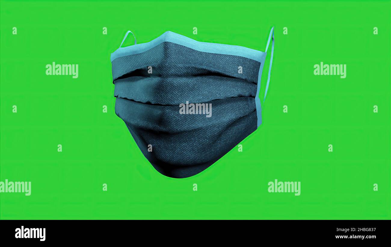 3d illustration - protective face mask on chroma key green screen Stock ...