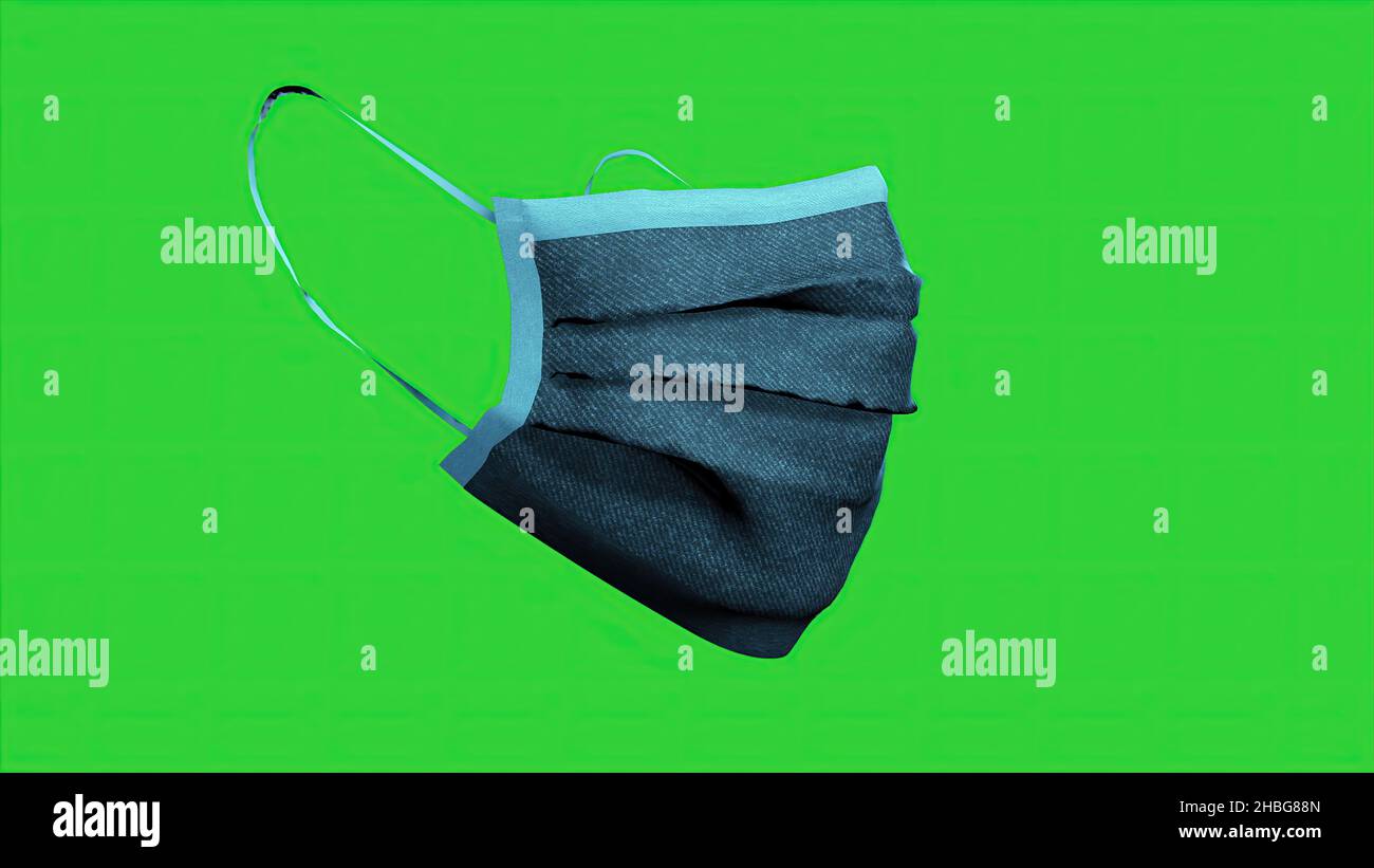 3d illustration - protective face mask on chroma key green screen Stock ...
