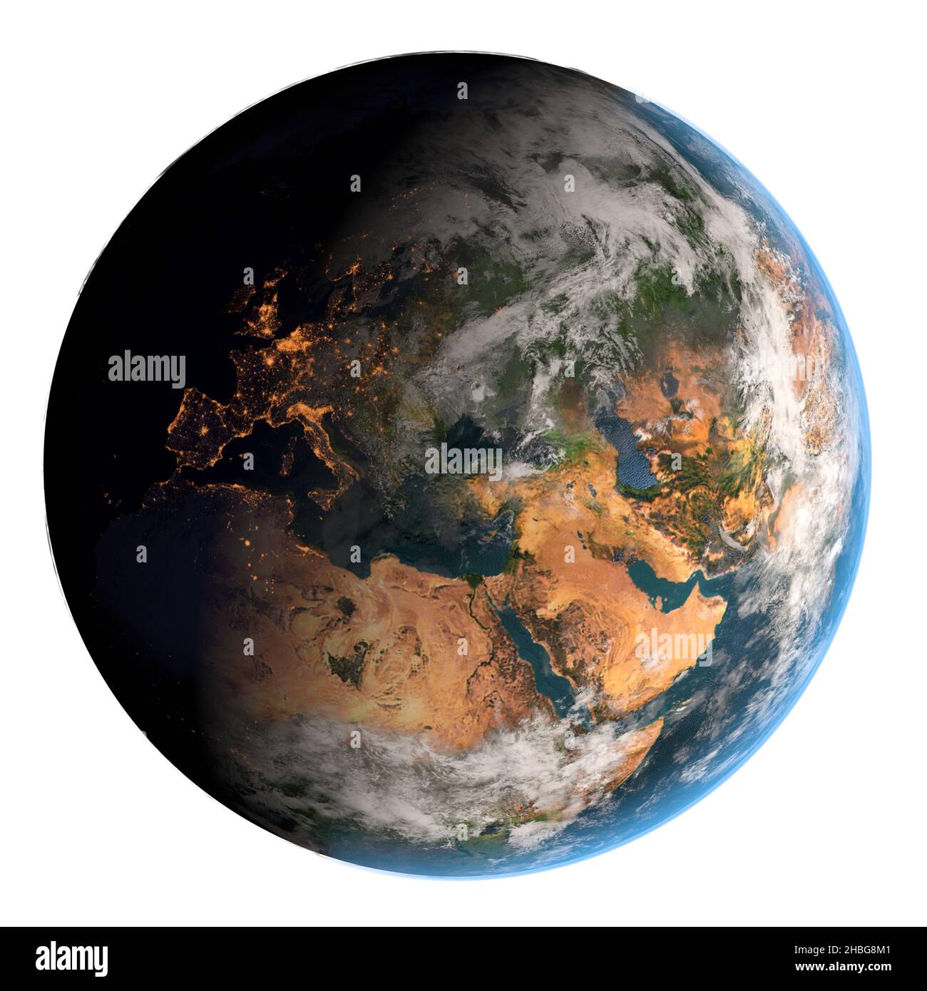 A 3d digital illustration of a highly detailed, realistic planet earth ...