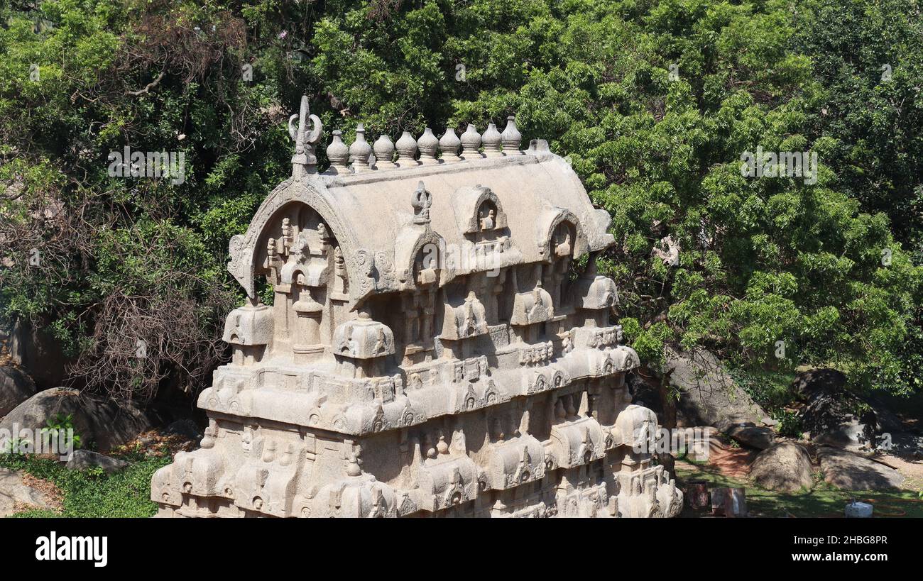 Temple carved in stone. And there are many sculptures in it. Located in ...