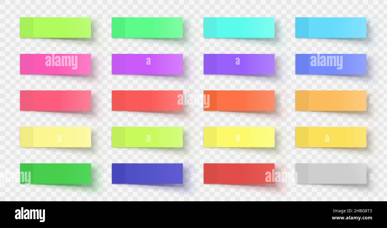 Realistic sticky paper post notes, colored sticker tag. Adhesive memo ...