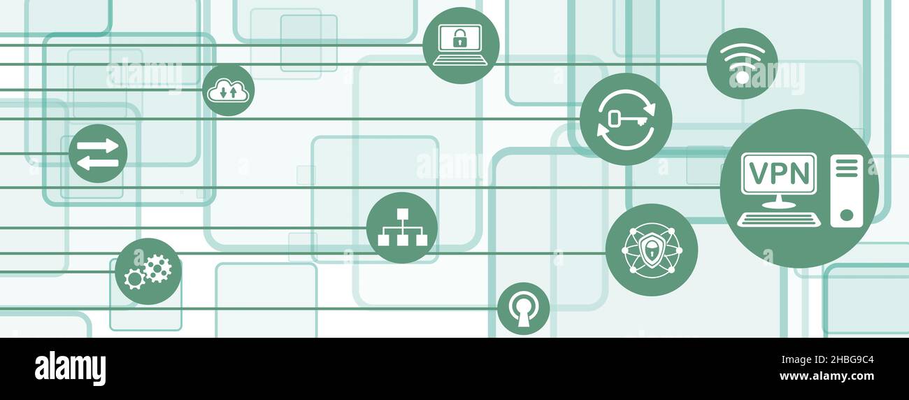 Concept of vpn with connected icons Stock Photo - Alamy