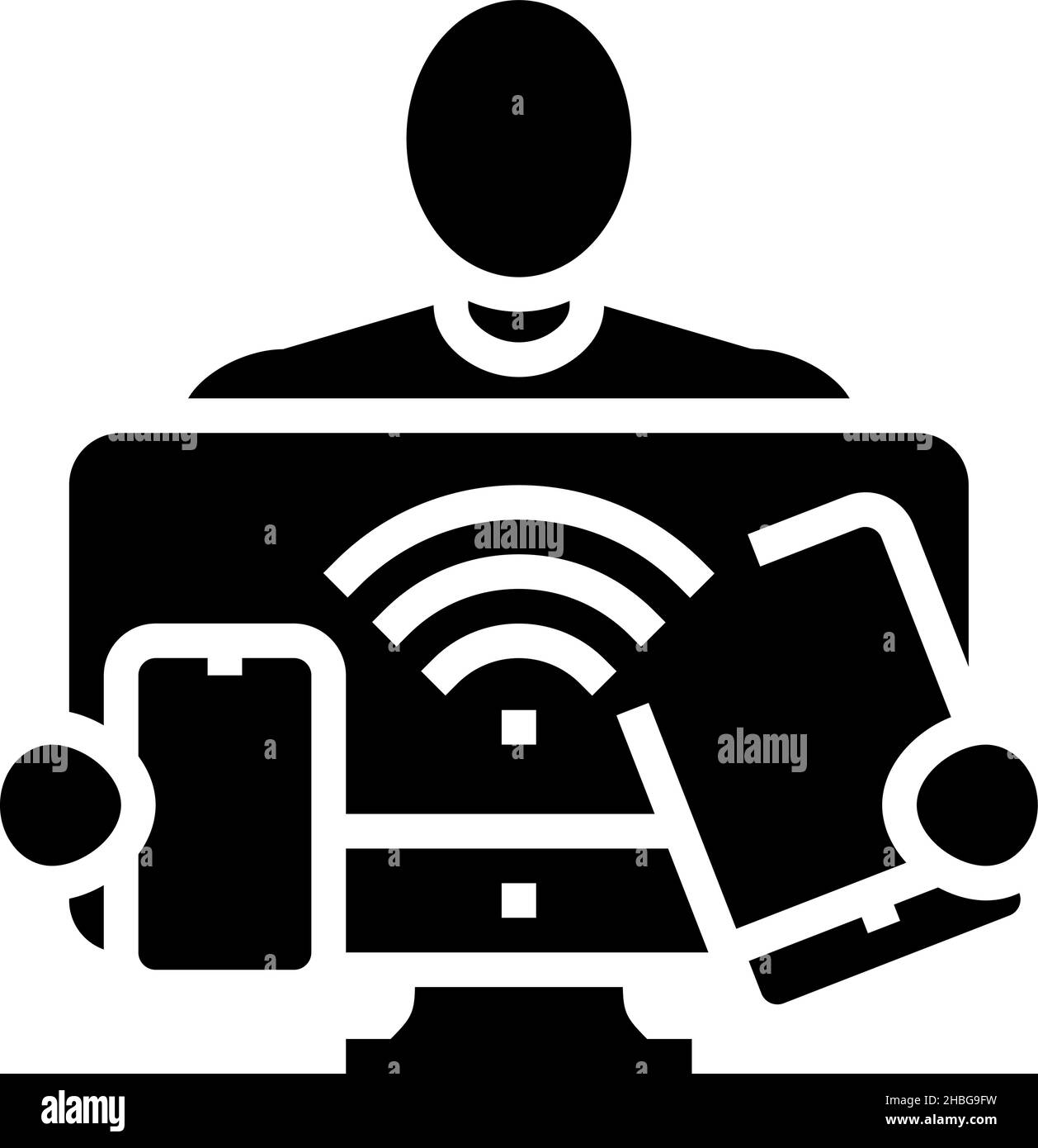 digital native technology glyph icon vector illustration Stock Vector ...