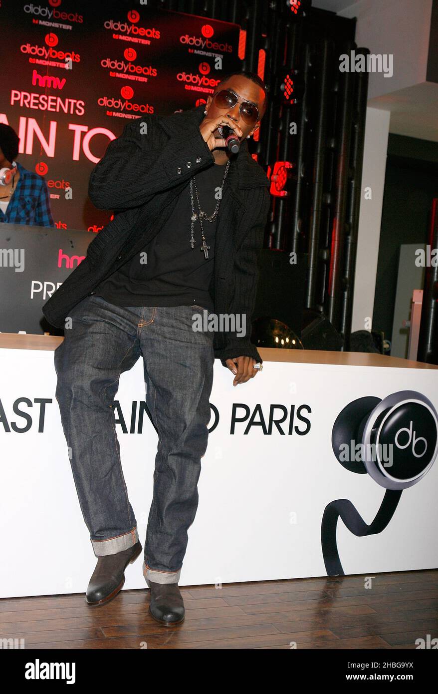 P Diddy promoting Last Train to Paris at HMV,Oxford Street,London Stock ...