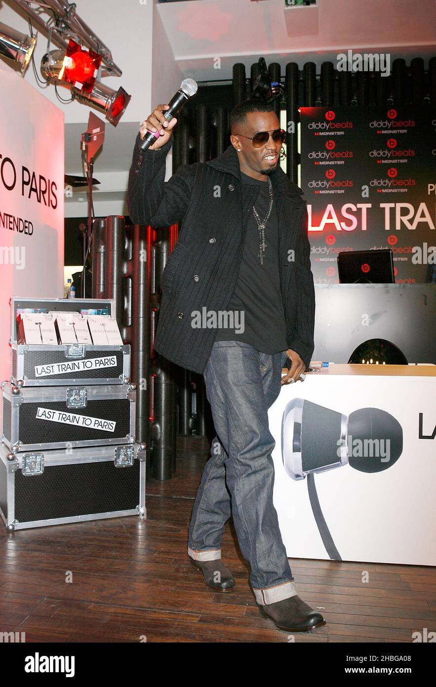 P Diddy promoting Last Train to Paris at HMV,Oxford Street,London Stock ...
