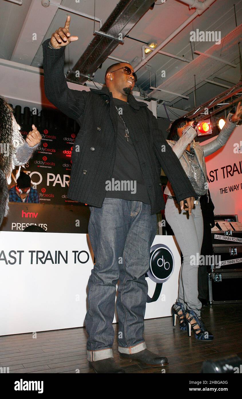 P Diddy promoting Last Train to Paris at HMV,Oxford Street,London Stock ...