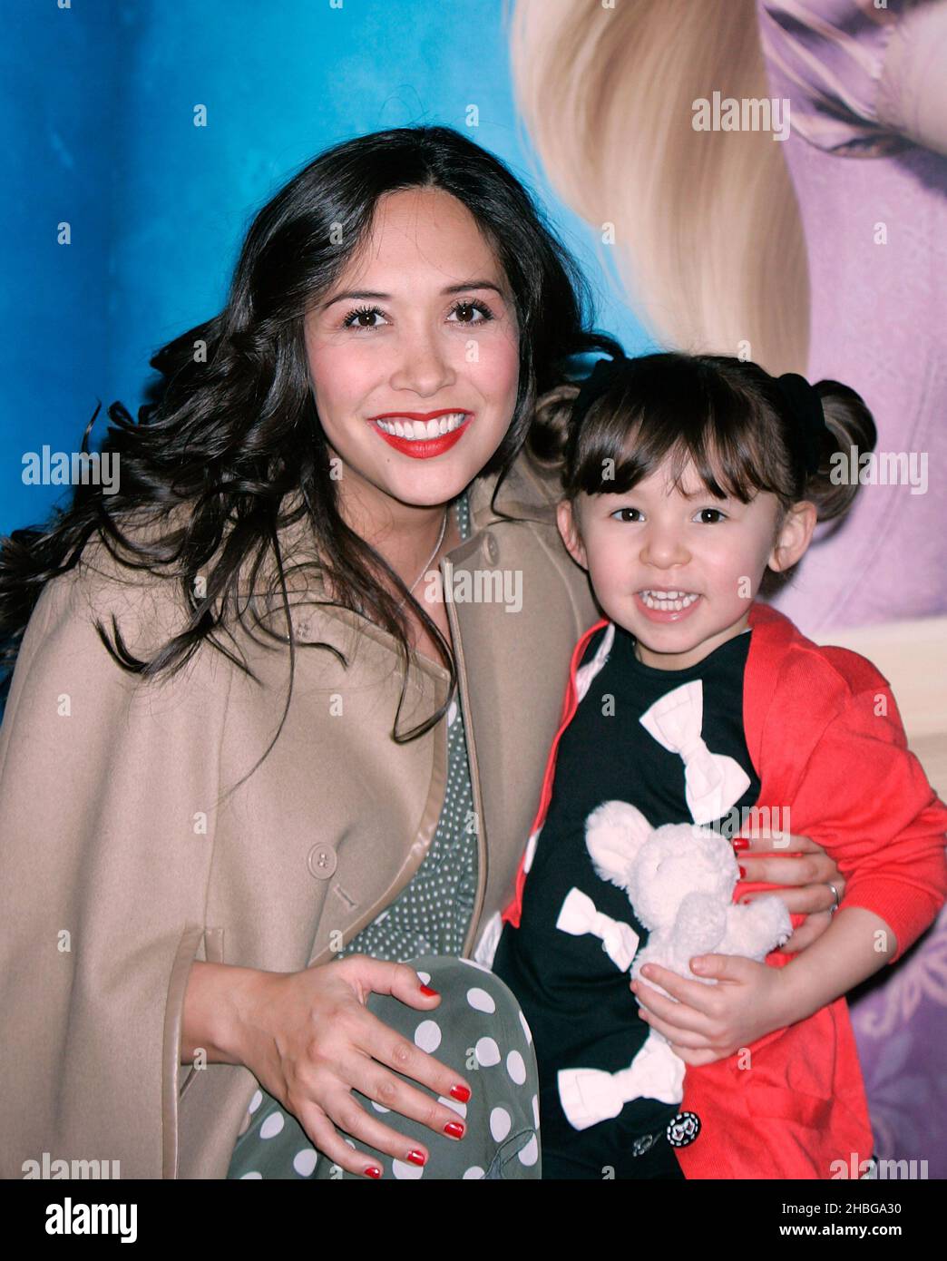 Myleene Klass and daughter Ava arrive at the Disney Tangled Premiere at ...