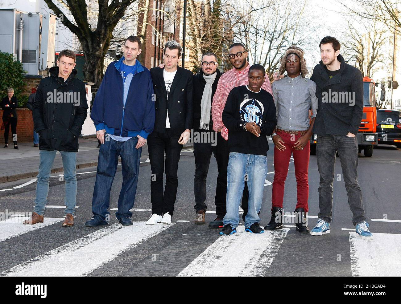 (L-R) Jamie T, Tim Westwood, Mark Ronson, Zane Lowe, Mr Jam, Tinchy ...