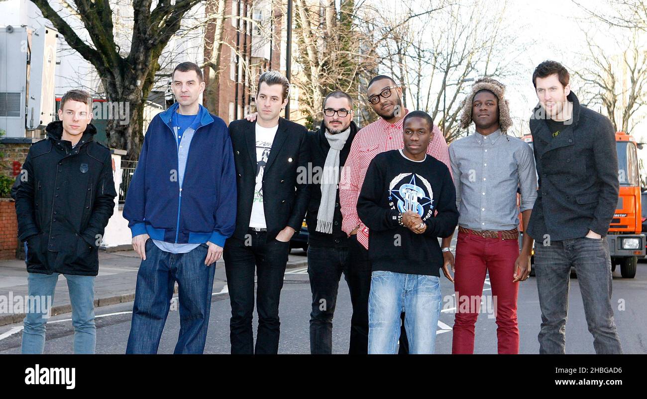 (L-R) Jamie T, Tim Westwood, Mark Ronson, Zane Lowe, Mr Jam, Tinchy ...