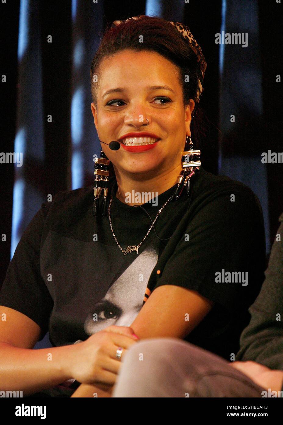 Layla Lewis speaks during the Meet the Cast: Skins event at the Apple ...
