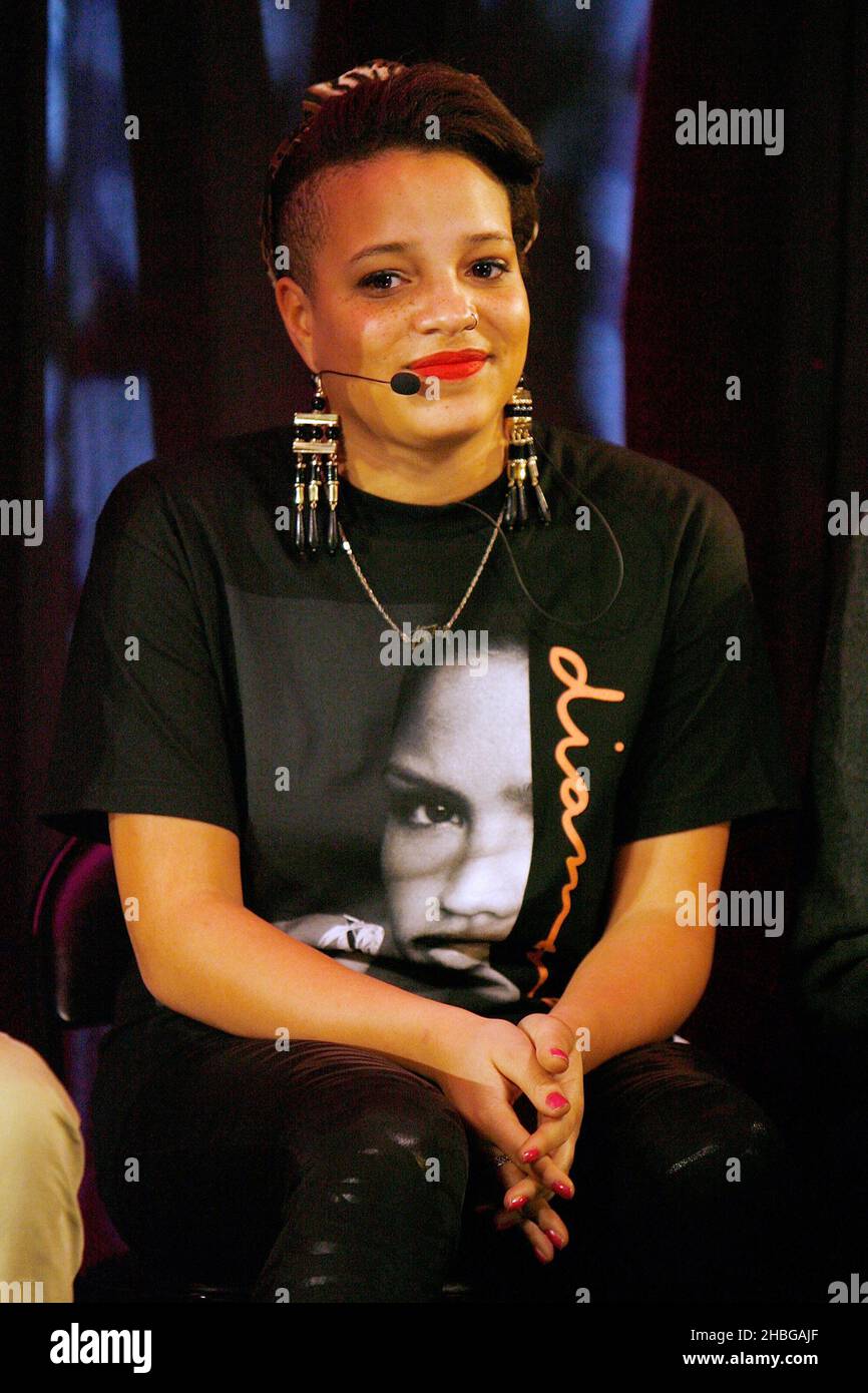 Layla Lewis speaks during the Meet the Cast: Skins event at the Apple ...