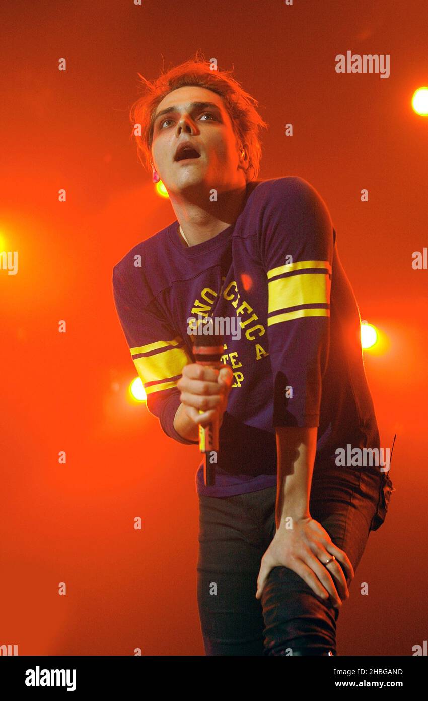 Gerard Way of My Chemical Romance performs on stage at the Wembley ...