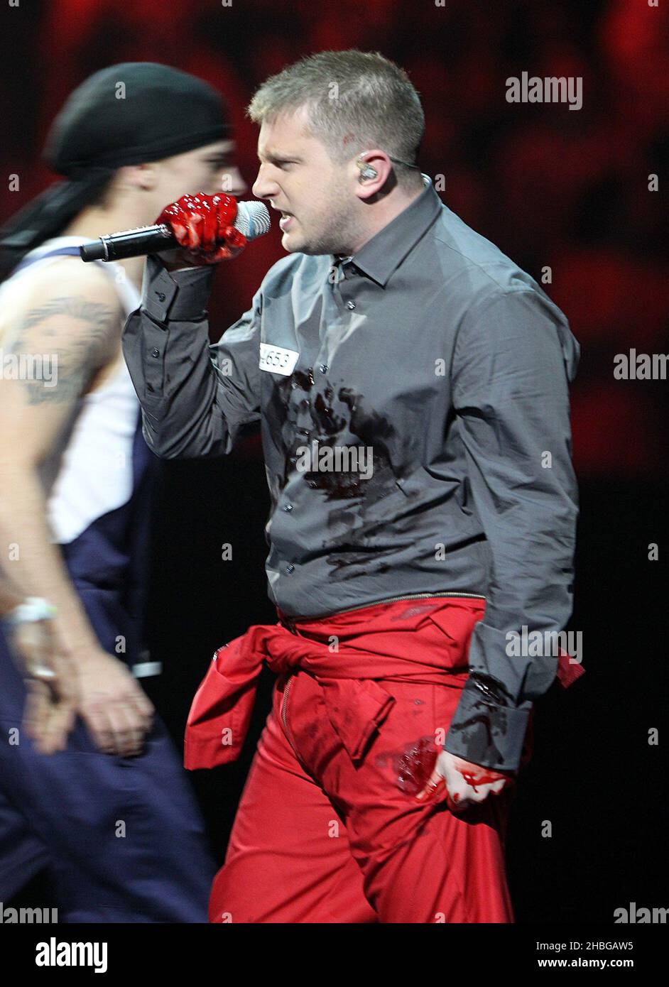 Plan B on stage during the 2011 Brit Awards at the O2 Arena, London ...