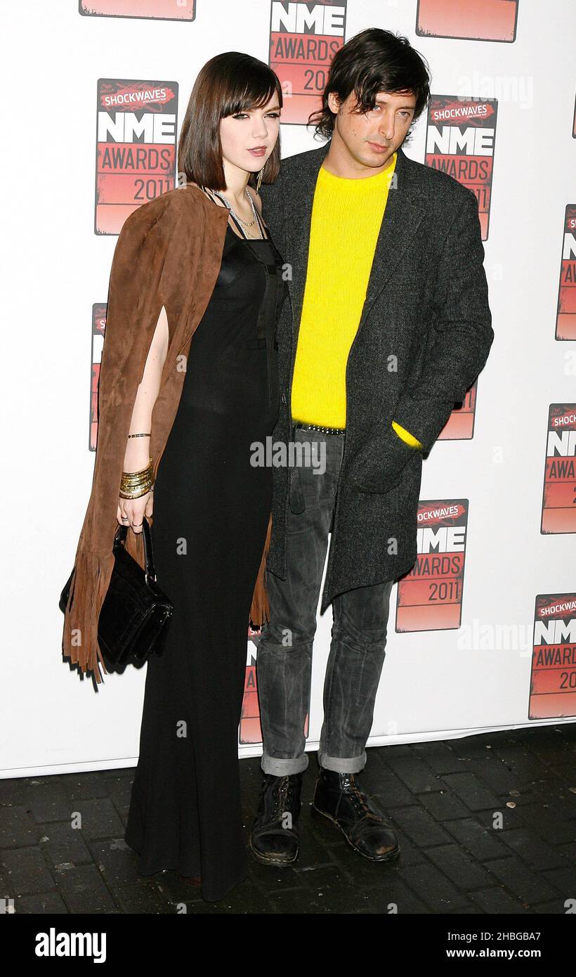 Carl Barat arriving at the NME Awards Arrivals at the O2 Brixton ...