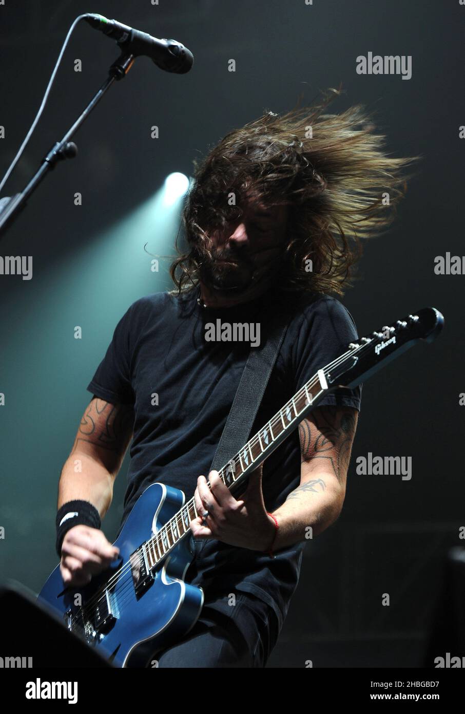 Dave Grohl of The Foo Fighters performs during the NME Big Gig at ...