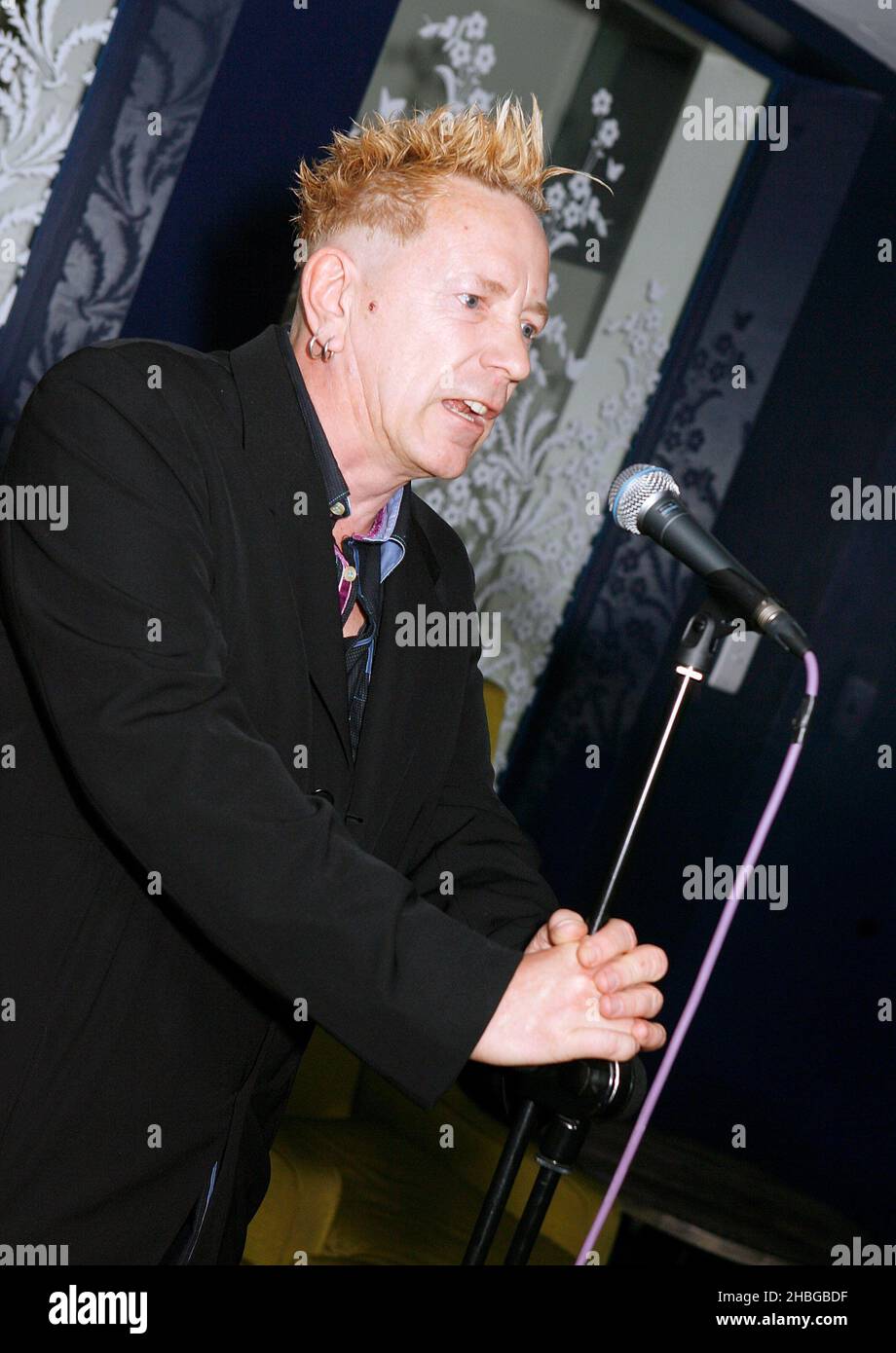 John Lydon pictured at the launch of his new book, Mr Rotten's ...