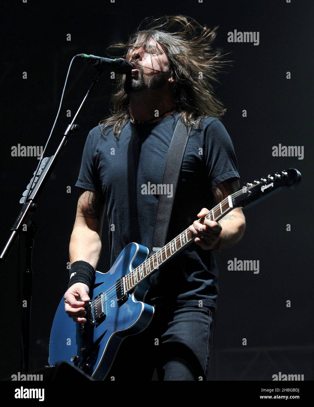 Dave Grohl of The Foo Fighters performs during the NME Big Gig at ...