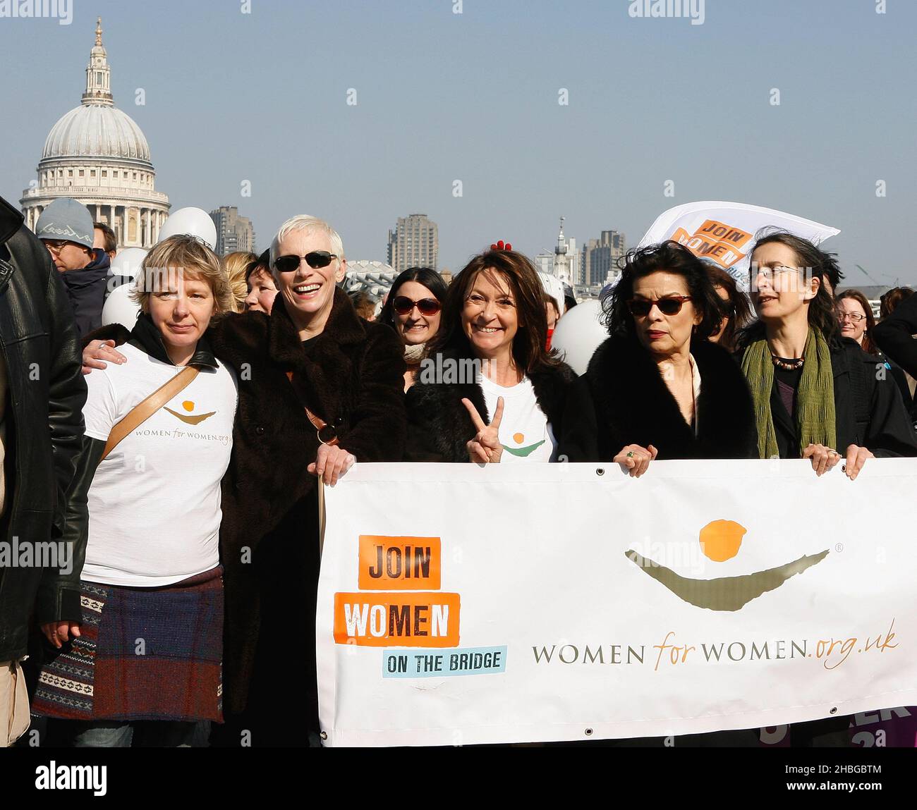 Annie Lennox, Cherie Lunghi and Bianca Jagger at the Join Me On The ...