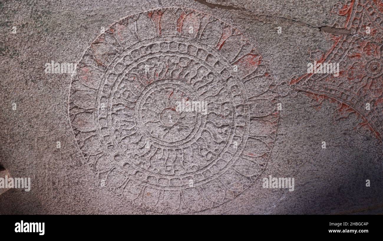 Varaha Cave Temple. The oldest is a circular design carved into the top ...