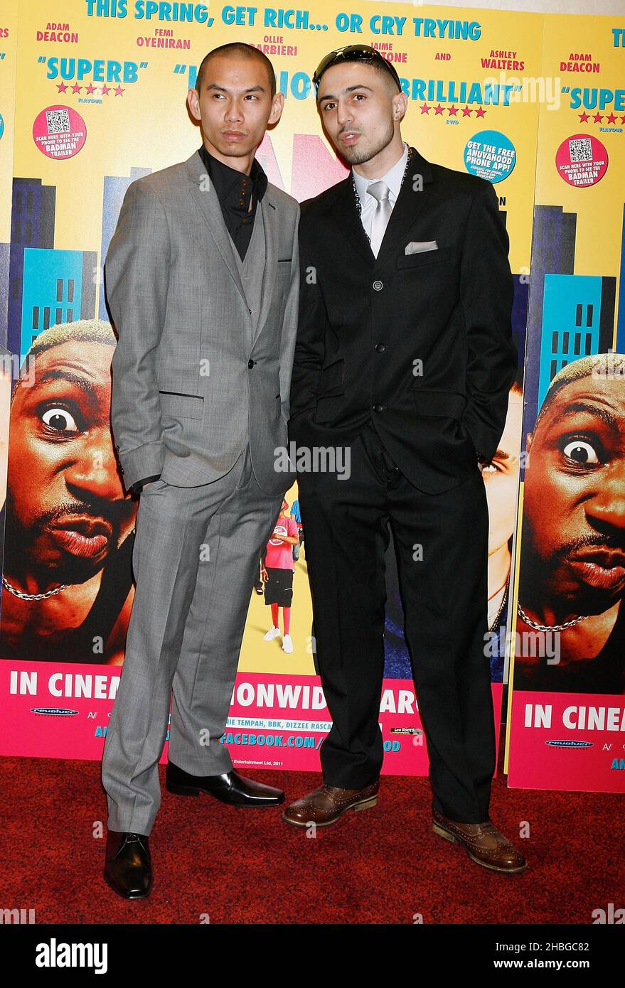 Michael Vu and Adam Deacon arrive at the Anuvahood Premiere at the ...