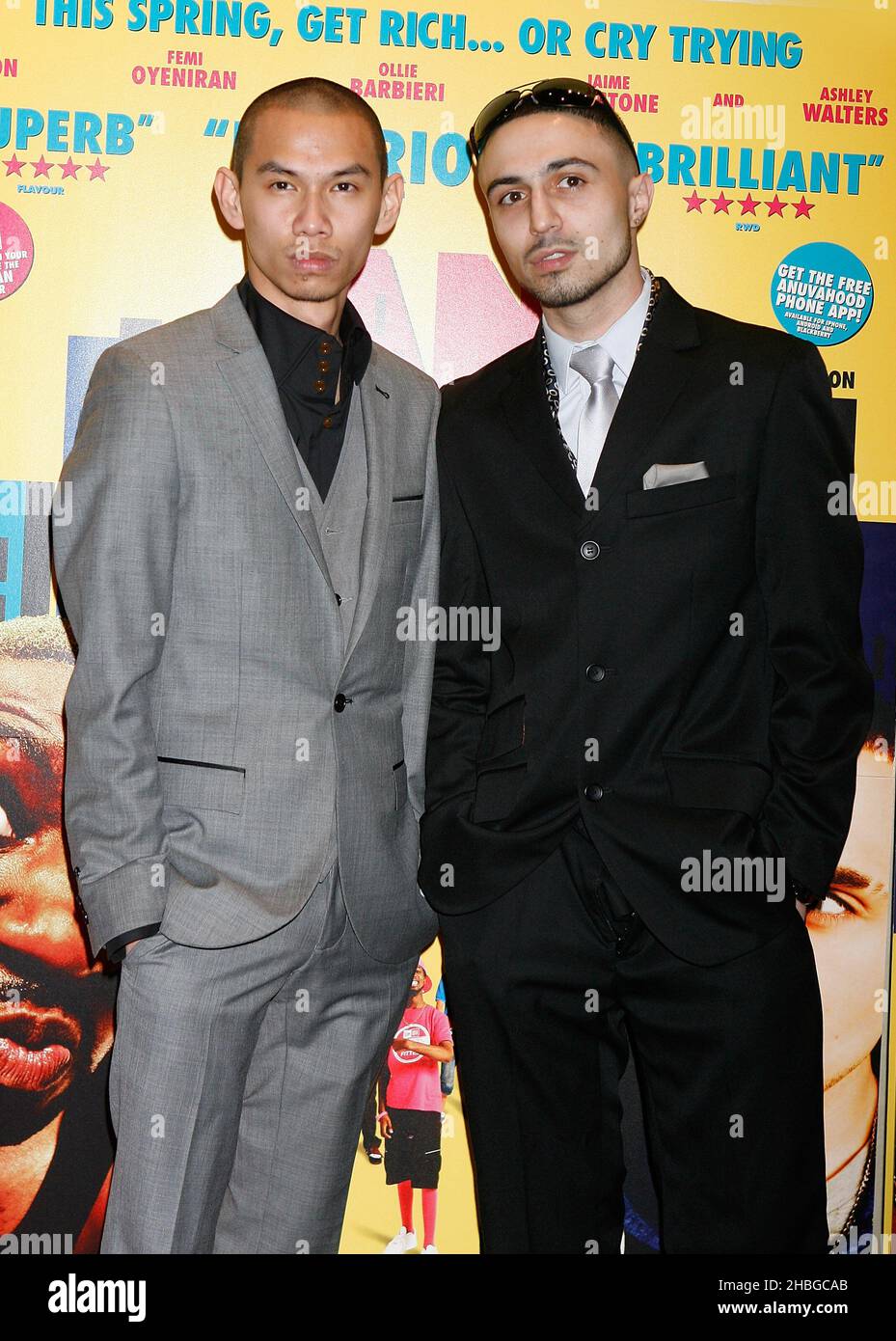 Michael Vu and Adam Deacon arrive at the Anuvahood Premiere at the Empire,Leicester Square ...