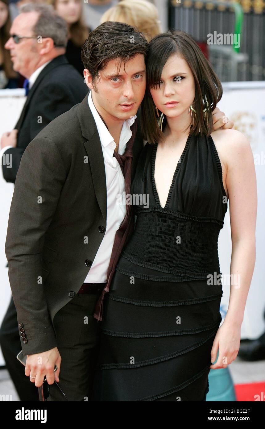 Carl Barat and Edie Langley arriving for the Philips British Academy ...