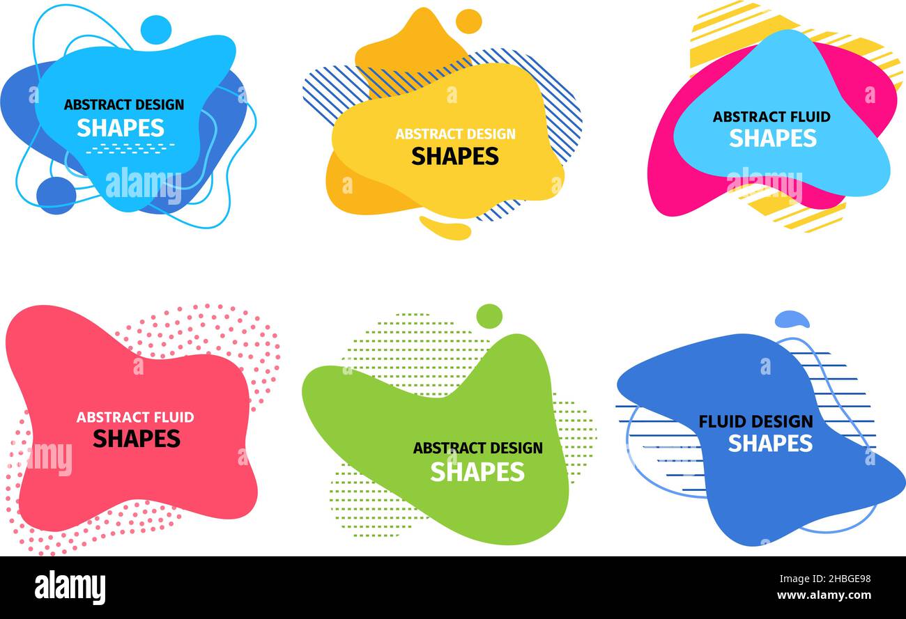 Abstract liquid blob shapes modern banners designs. Minimal dynamical ...