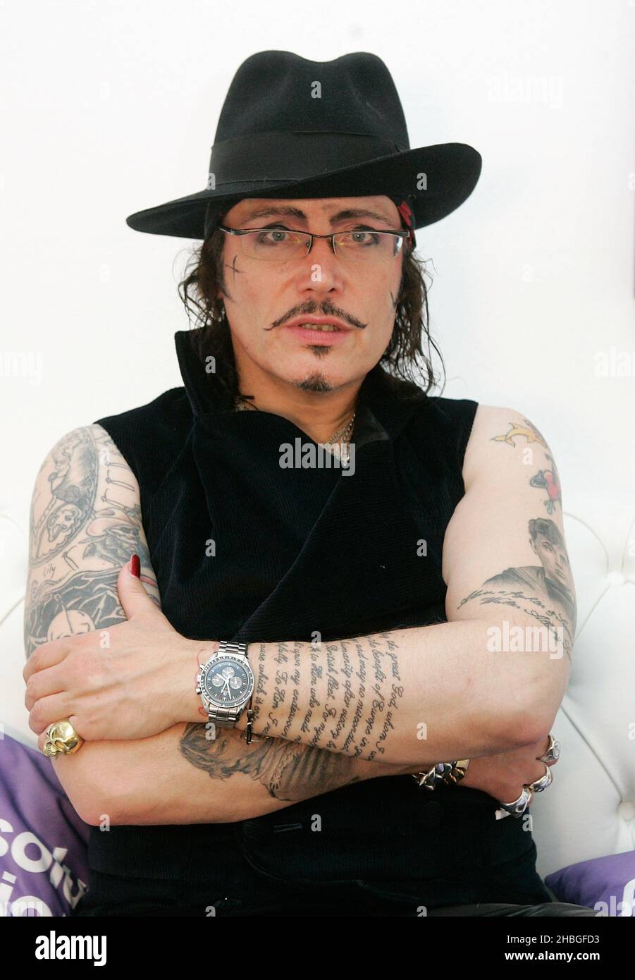 Adam Ant backstage during Absolute Radio interview at Hard Rock Calling ...