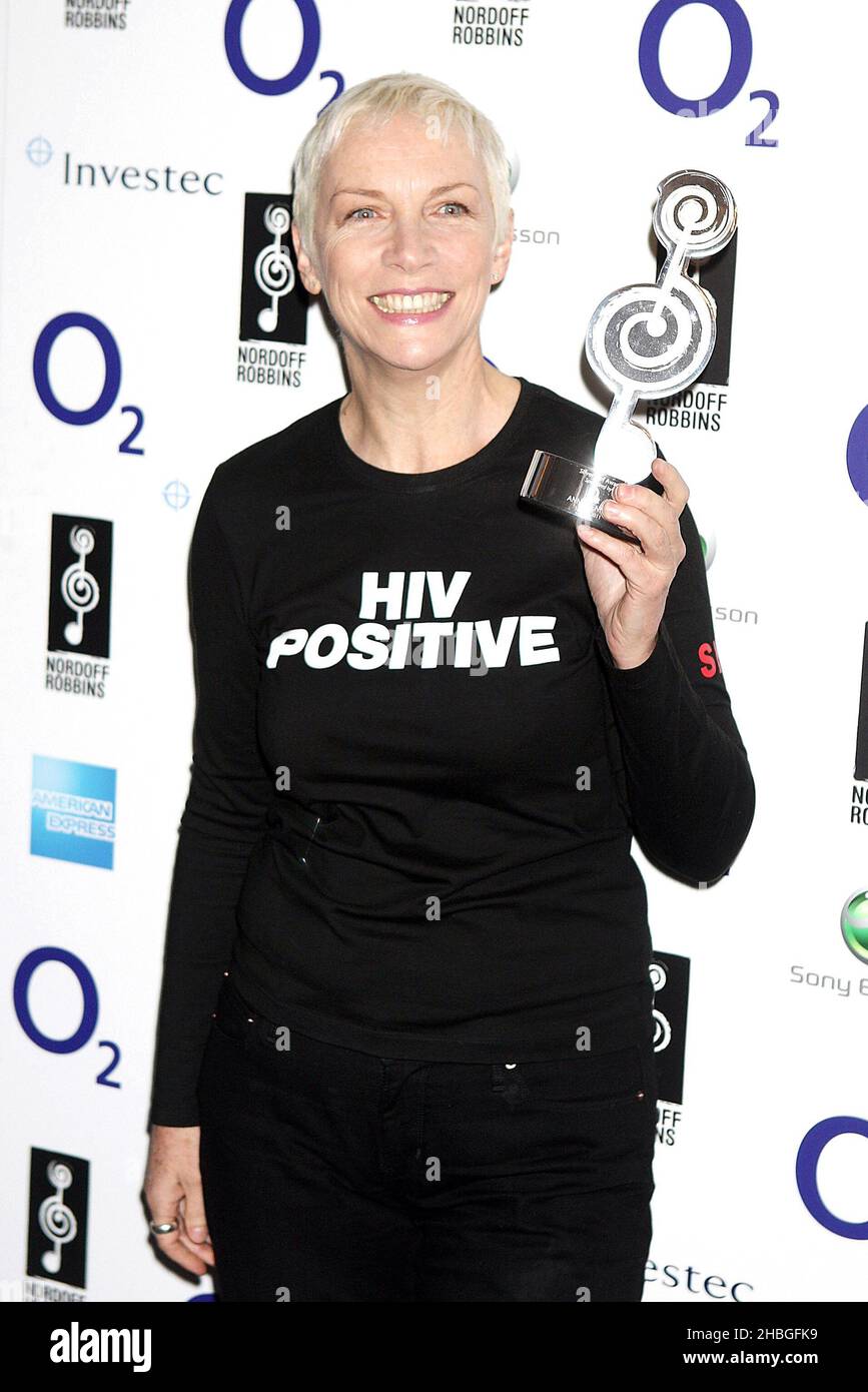 Annie Lennox wins O2 Silver Clef Award at the Nordoff Robbins O2 Silver Clef Awards at the ...