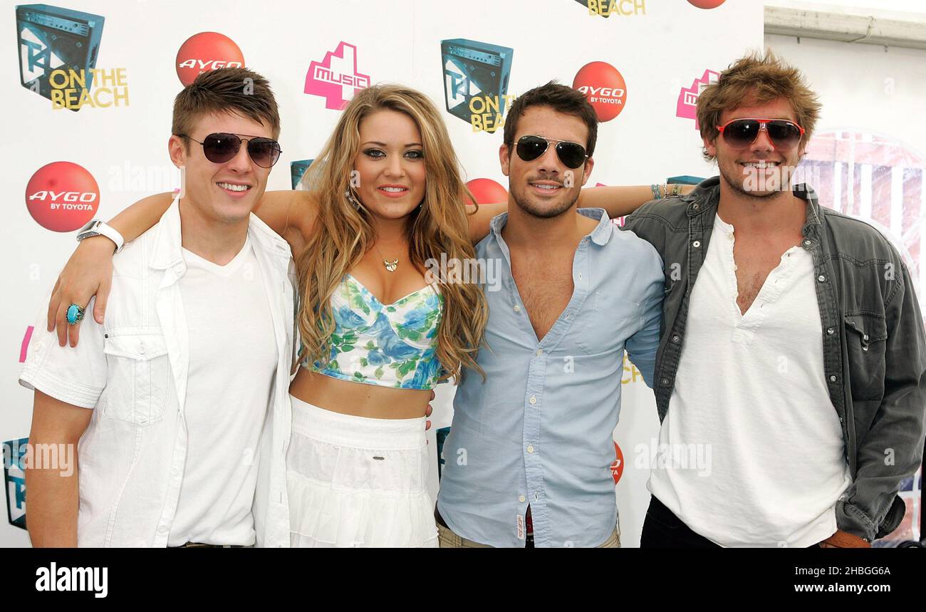 (L-R)Craig Vye, Abi Phillips, Danny Mac and James Atherton of Hollyoaks ...