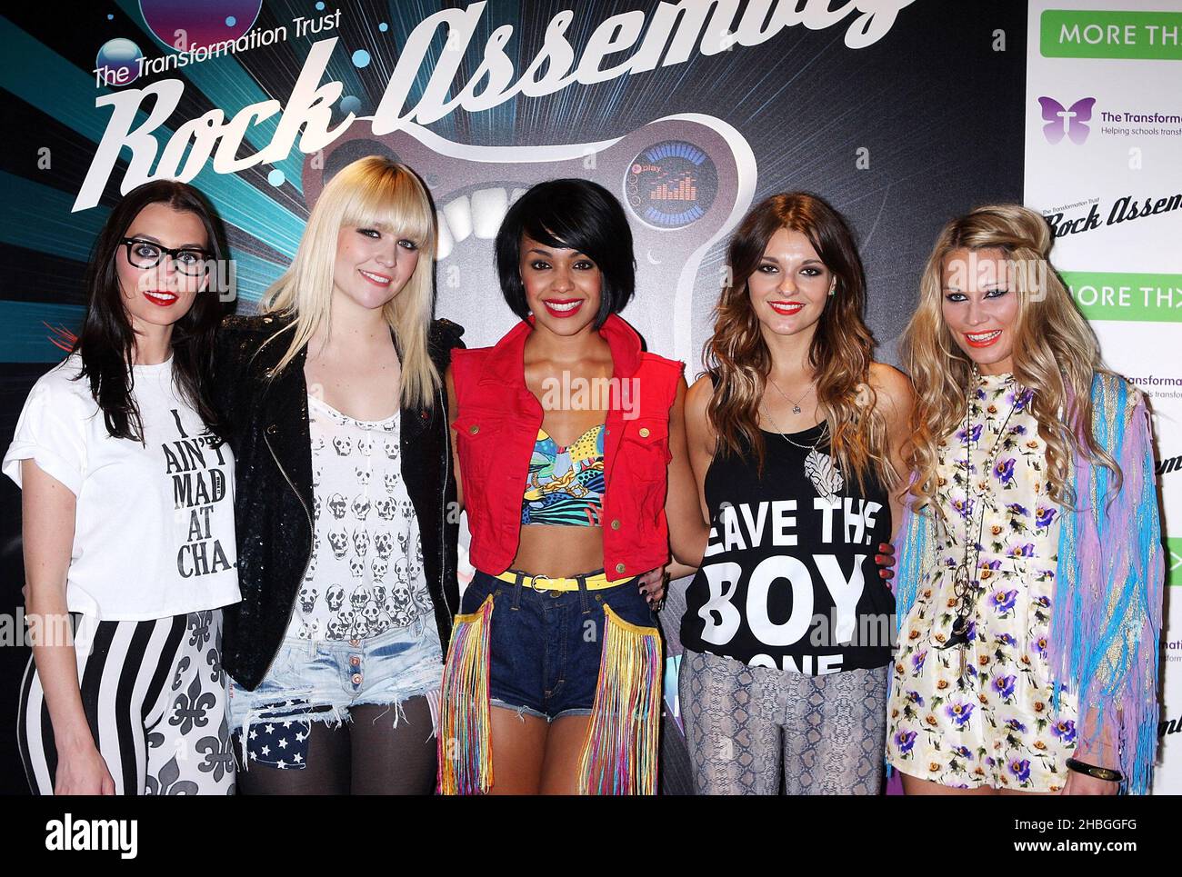 Parade pose backstage at the Rock Assembly charity concert at the O2 ...