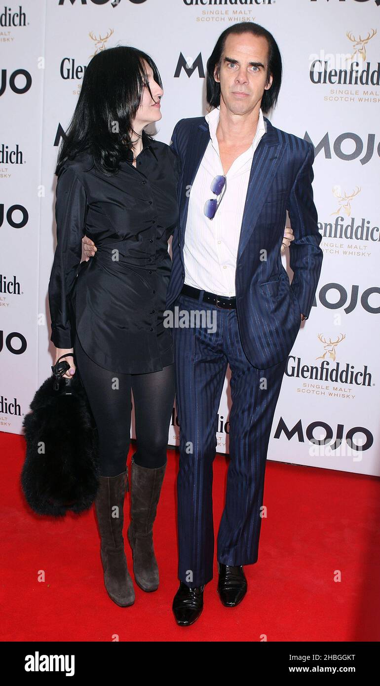 Nick Cave and wife at the Mojo Awards at The Brewery in London Stock ...