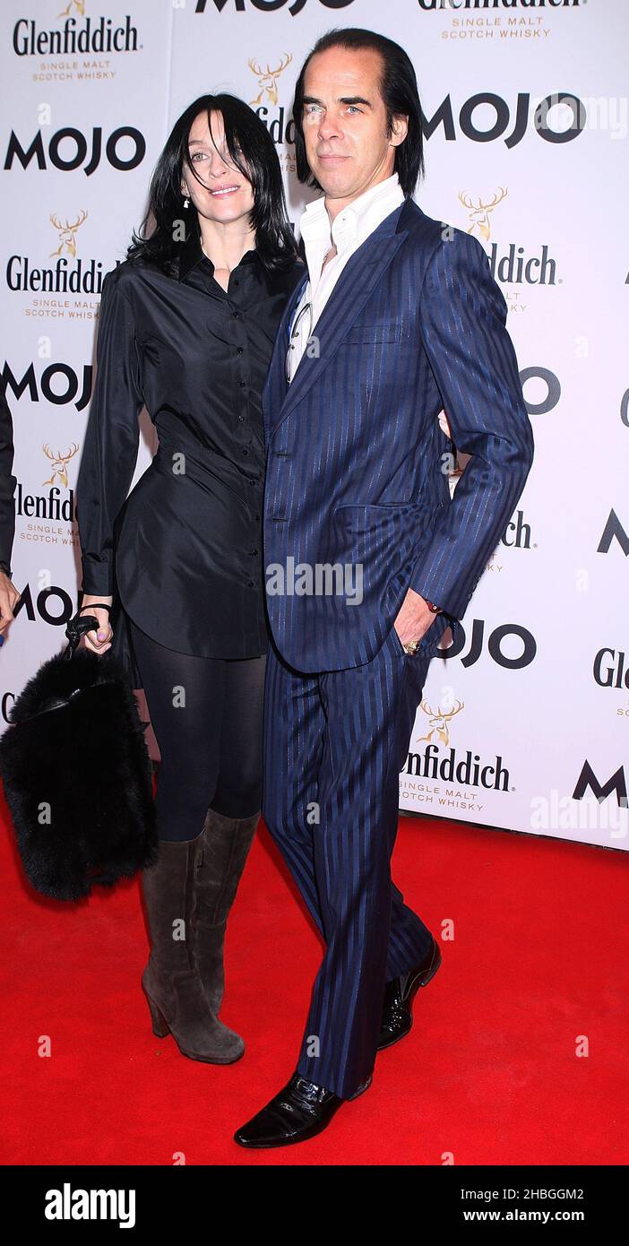 Nick Cave and wife at the Mojo Awards at The Brewery in London Stock ...