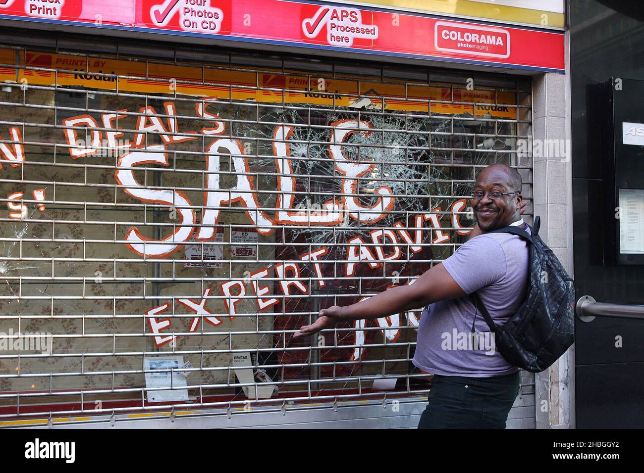 Is locked up in preparation of potential riots in london hi-res stock ...