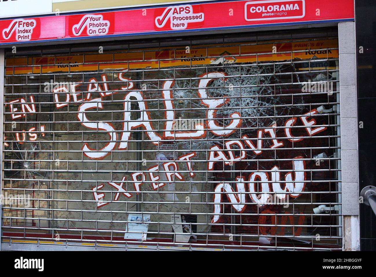 Is locked up in preparation of potential riots in london hi-res stock ...