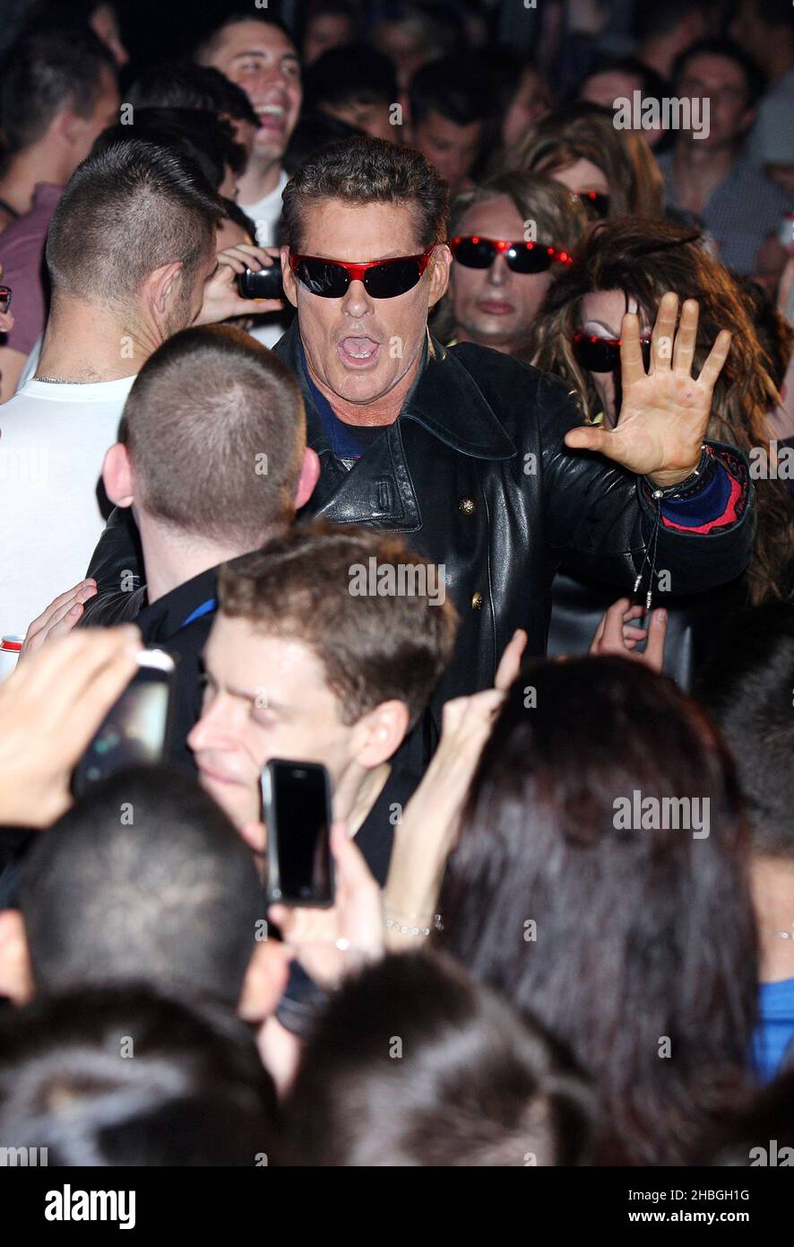 David Hasselhoff performs at GAY Heaven Nightclub in London Stock Photo - Alamy