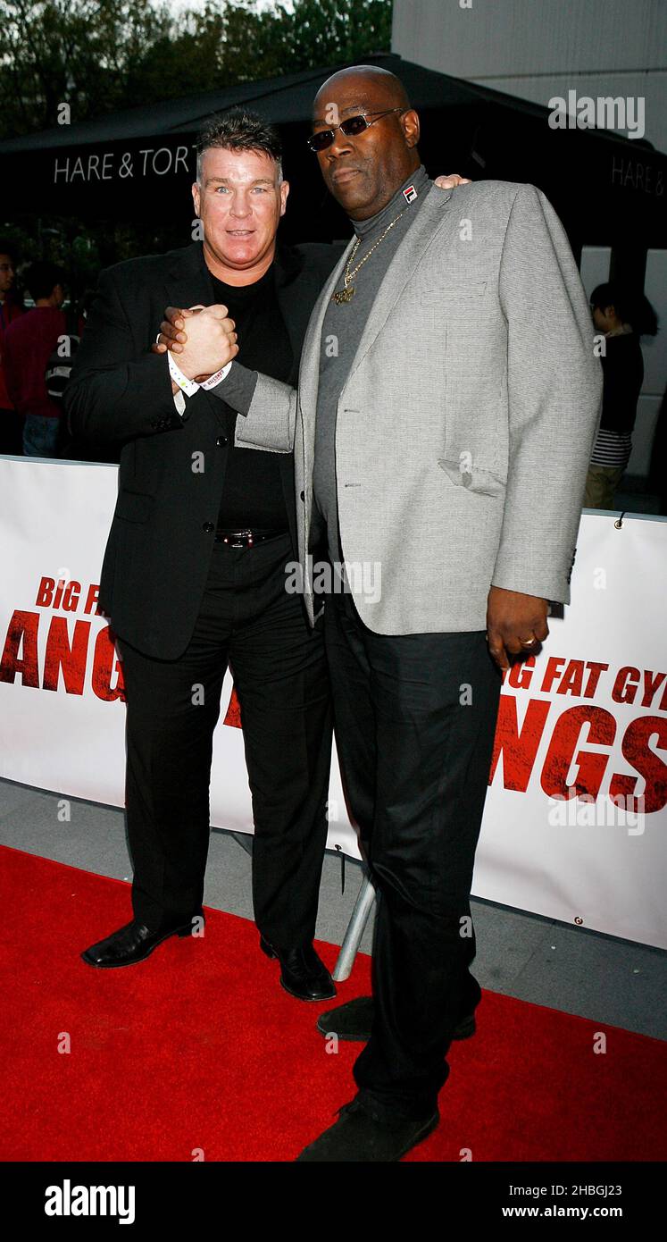 Joe Egan and Cass Pennant arriving at the Big Fat Gypsy Gangster UK ...