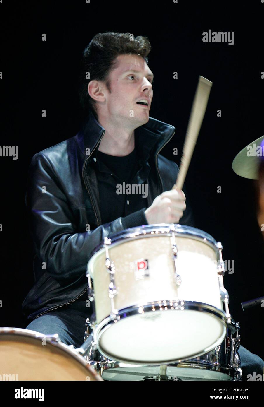 Oliver Bennett (Pete Best),Backbeat (Beatles) performs on stage at the ...