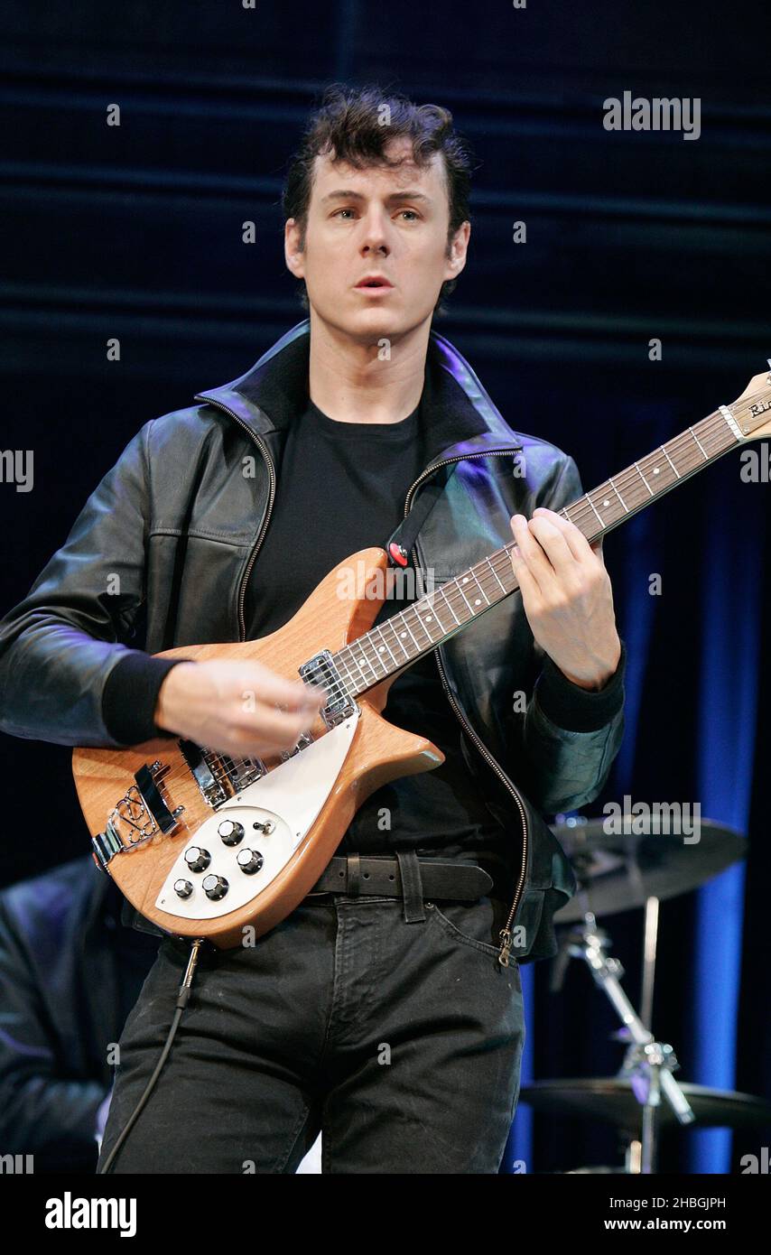 Andrew Knott (John Lennon),of Backbeat (Beatles) performs on stage at ...