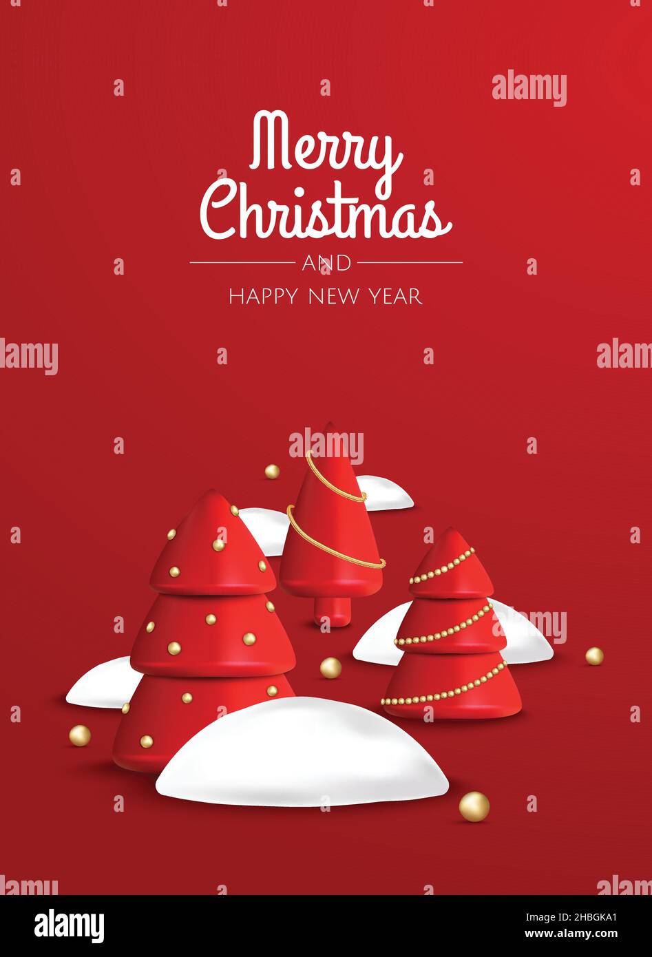 Christmas winter festive composition. Xmas background realistic 3d ...
