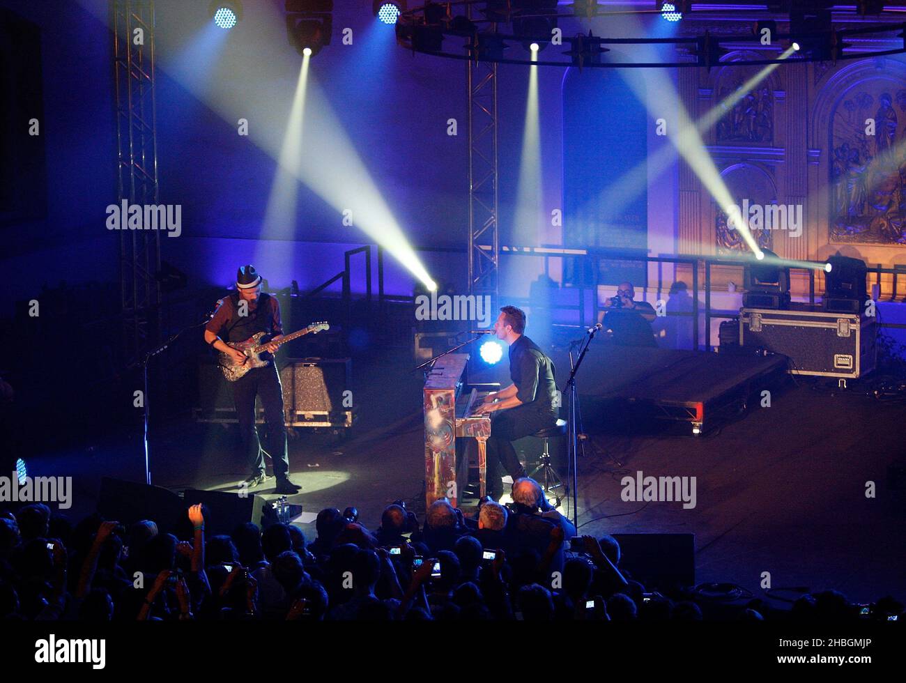 Chris Martin of Coldplay performing during Mencap Little Noise Sessions ...