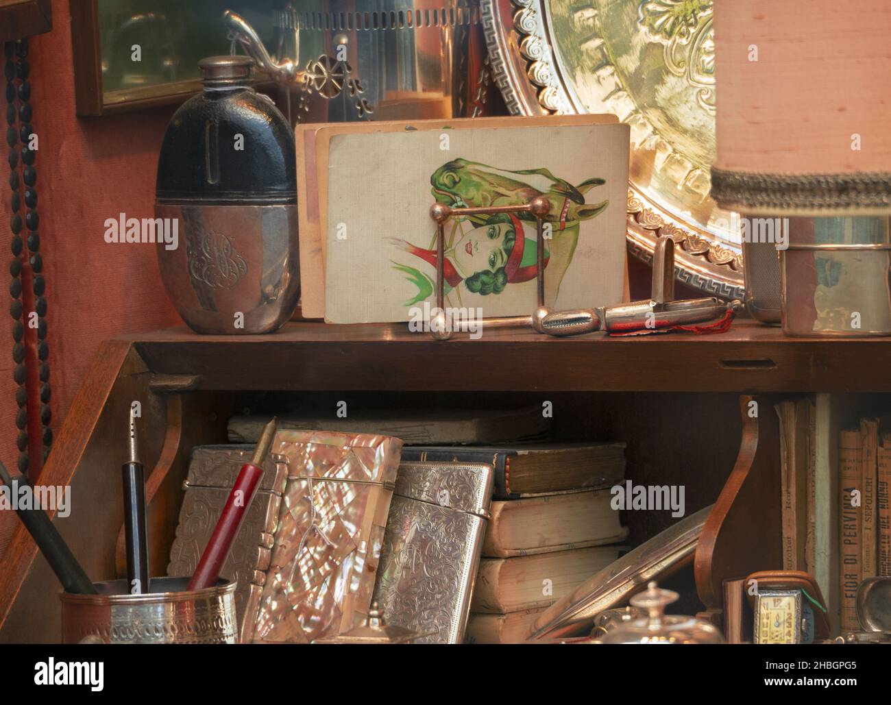 old memories, collection of books and other objects belonging to the ...