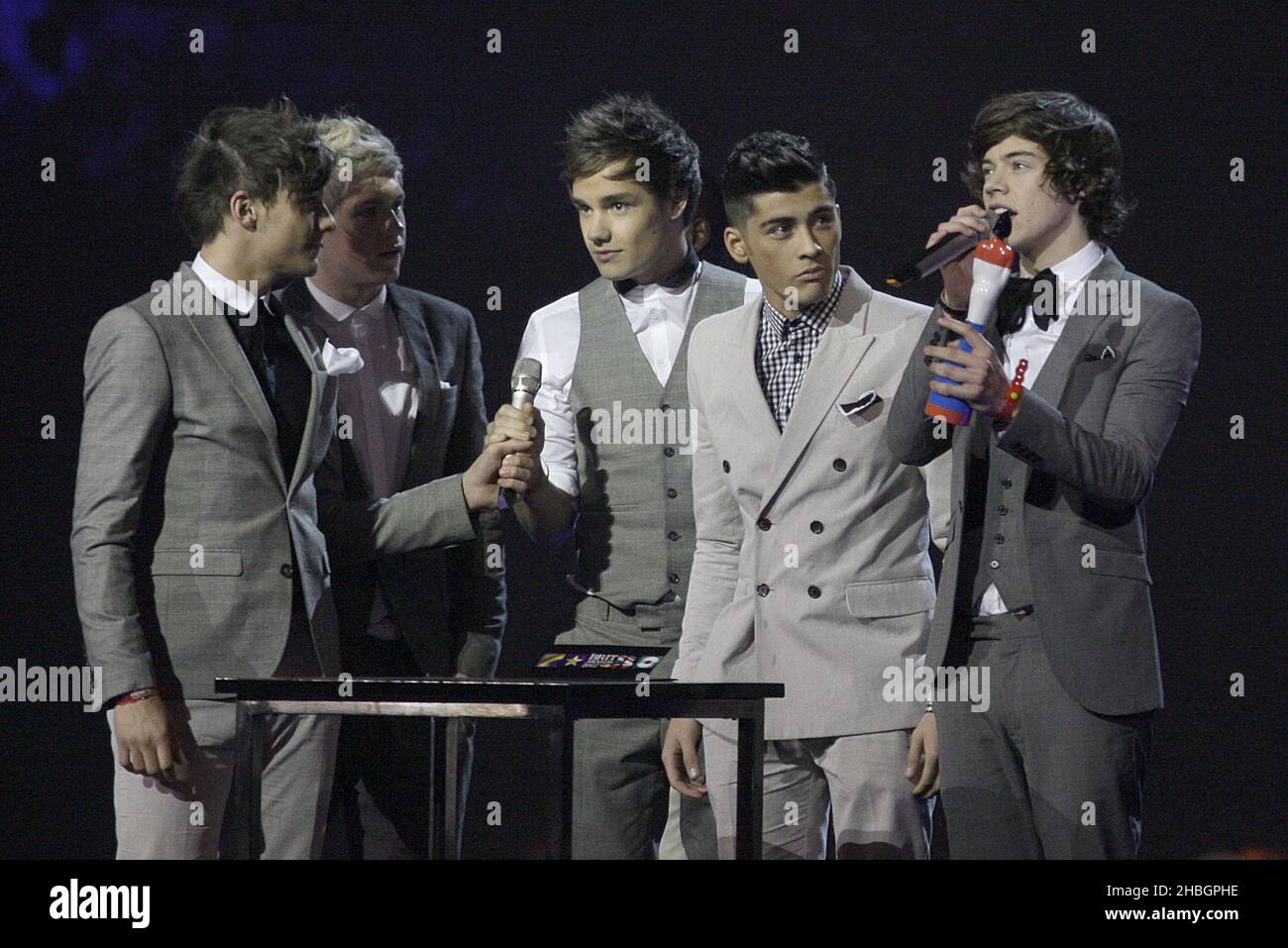 One Direction accept the award for Best Britisgh Single during the 2012 ...