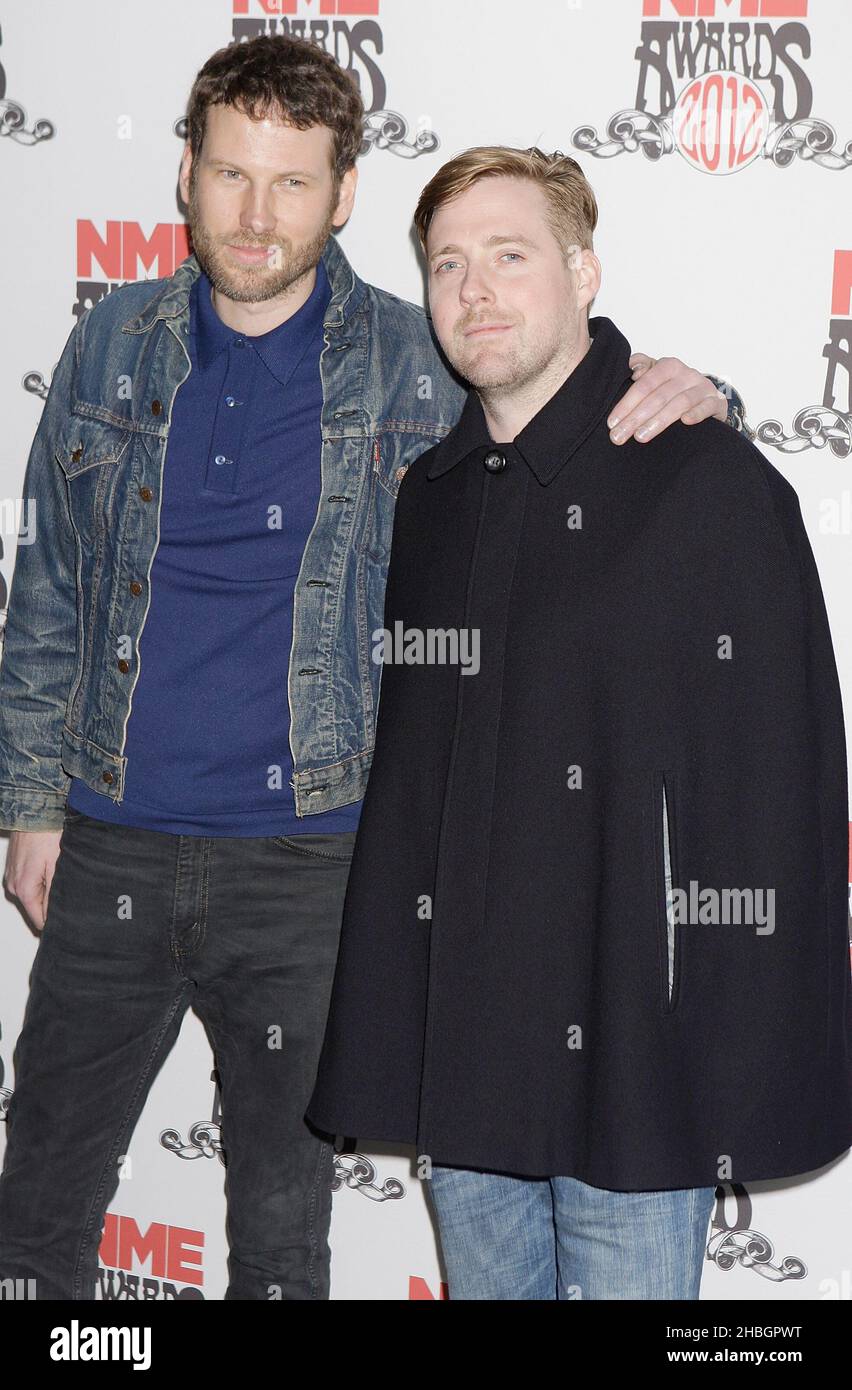 Ricky Wilson,Simon Rix of The Kaiser Chiefs arrive at the NME Awards at ...