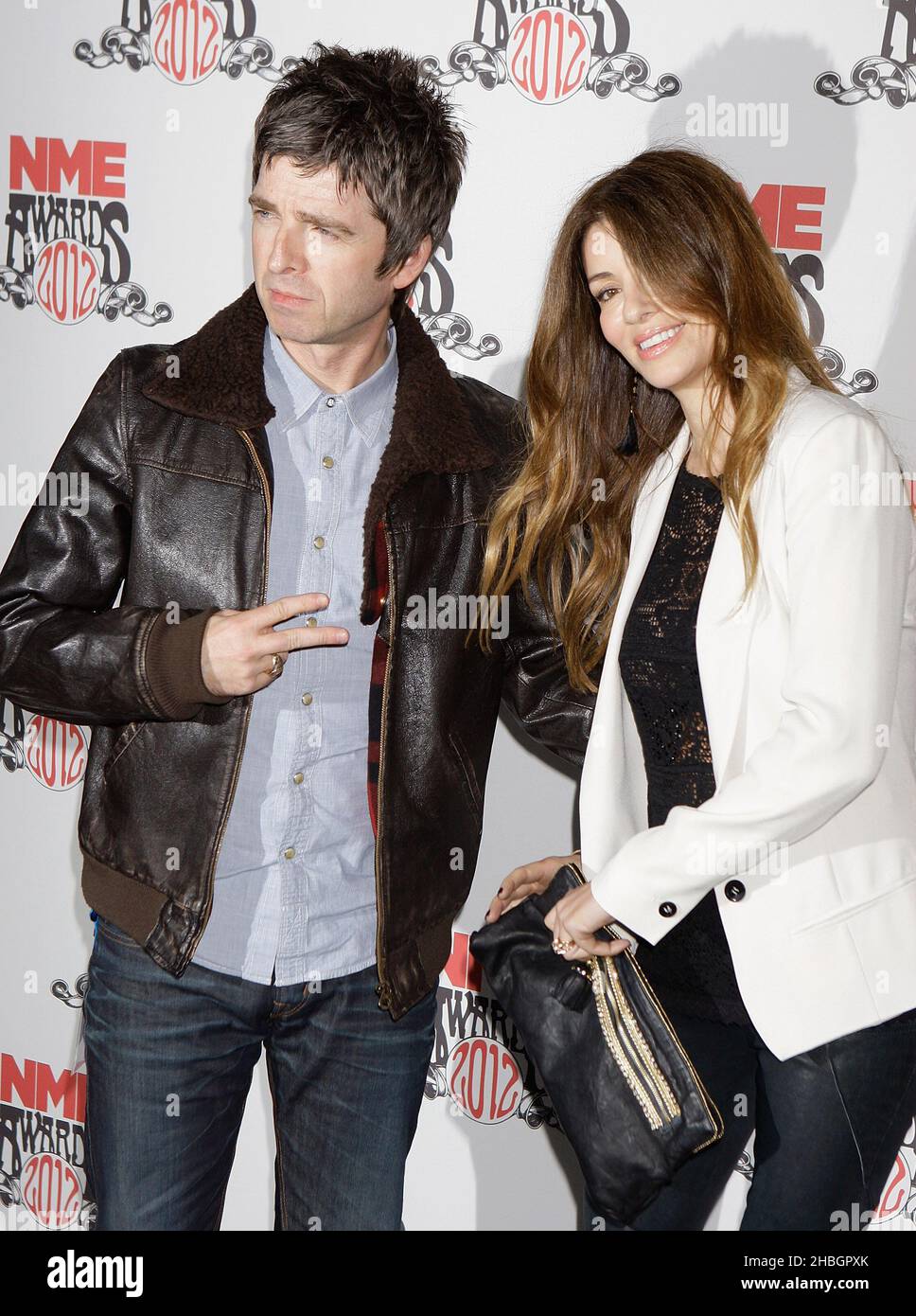 Noel gallagher wife sara macdonald hi-res stock photography and images ...