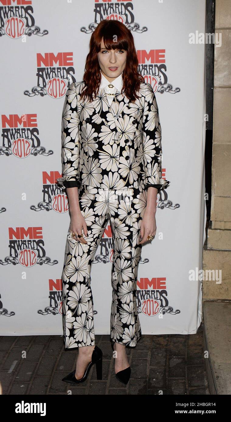 Florence Welch arriving at the NME Awards at 02 Brixton Academy in ...