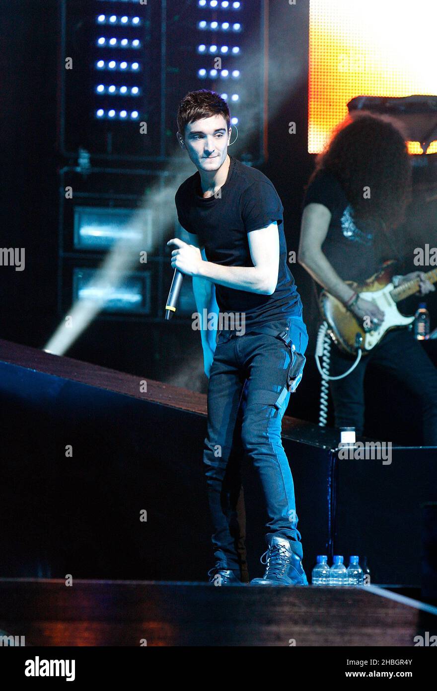 Tom Parker of The Wanted performs on stage at the O2 Arena in London ...