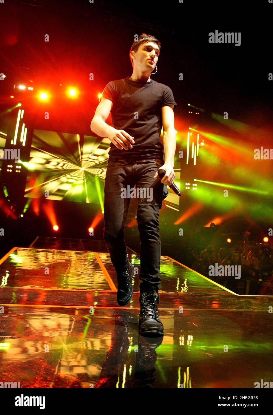 Tom Parker of The Wanted performs on stage at the O2 Arena in London ...