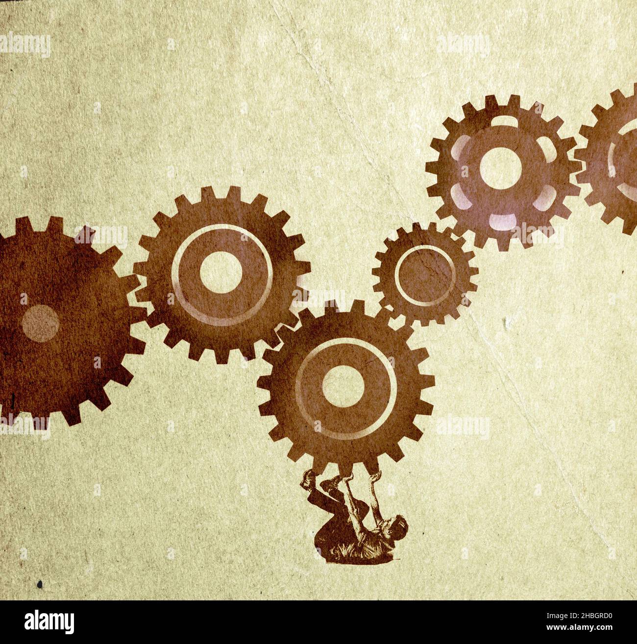 Cogs man machine concept hi-res stock photography and images - Alamy